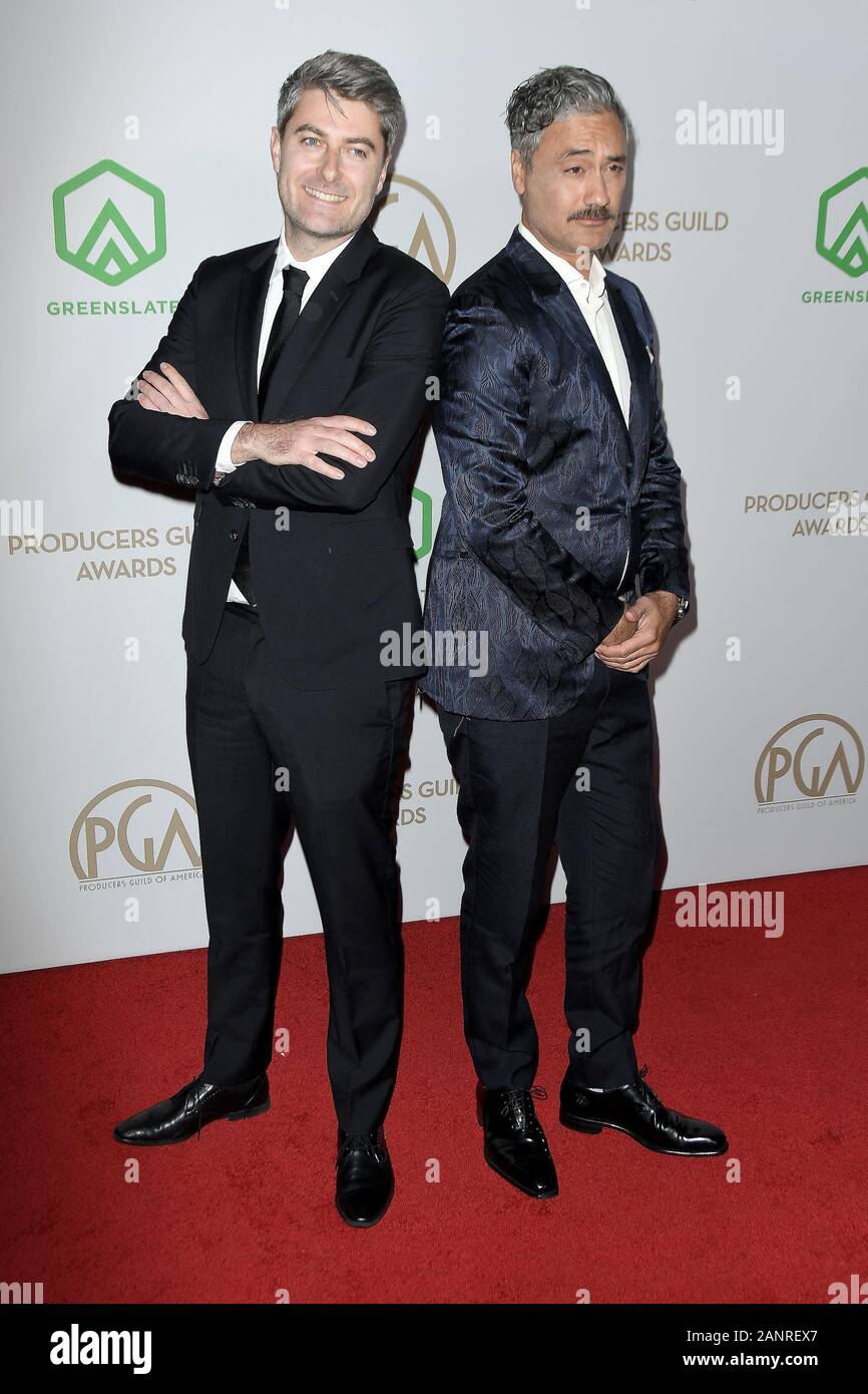 Los Angeles, USA. 18th Jan, 2020. Carthew Neal, Taika Waititi walk the ...