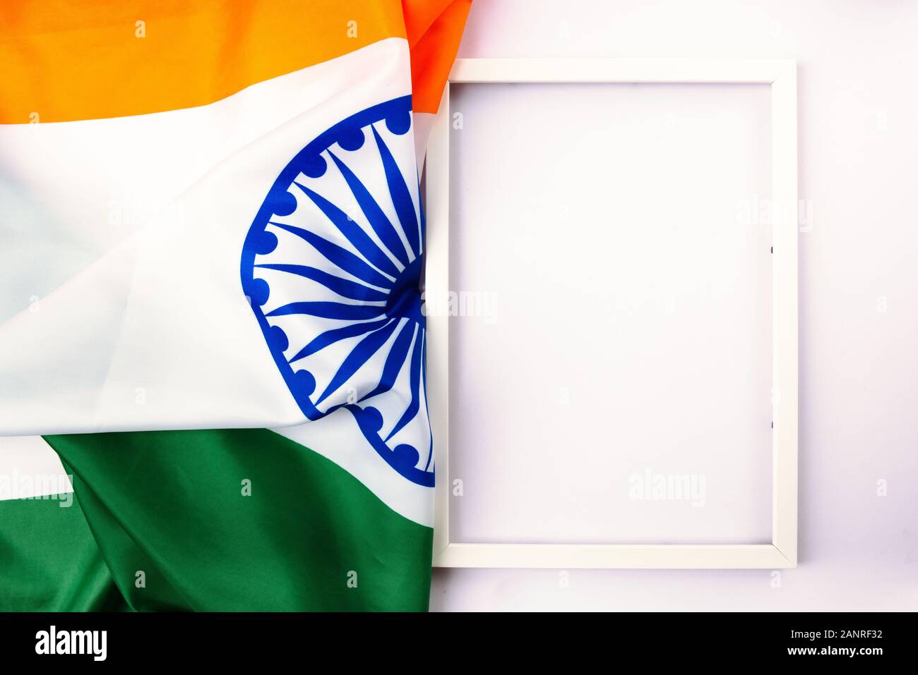 Indian republic day, flat lay top view, Indian tricolor flag and photo ...