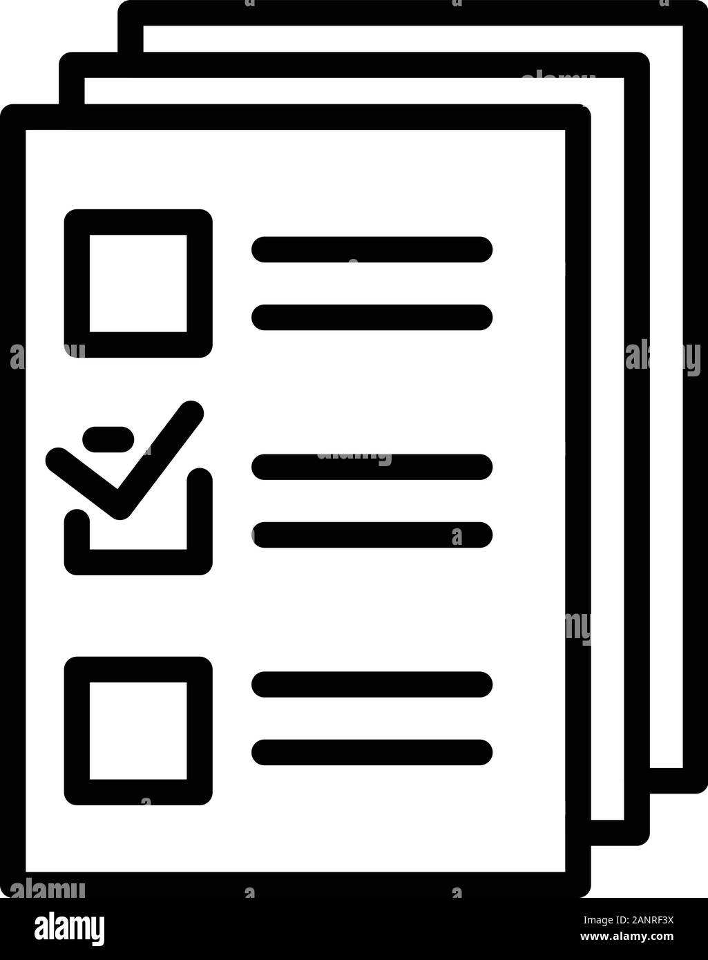 Checklist papers icon, outline style Stock Vector Image & Art - Alamy