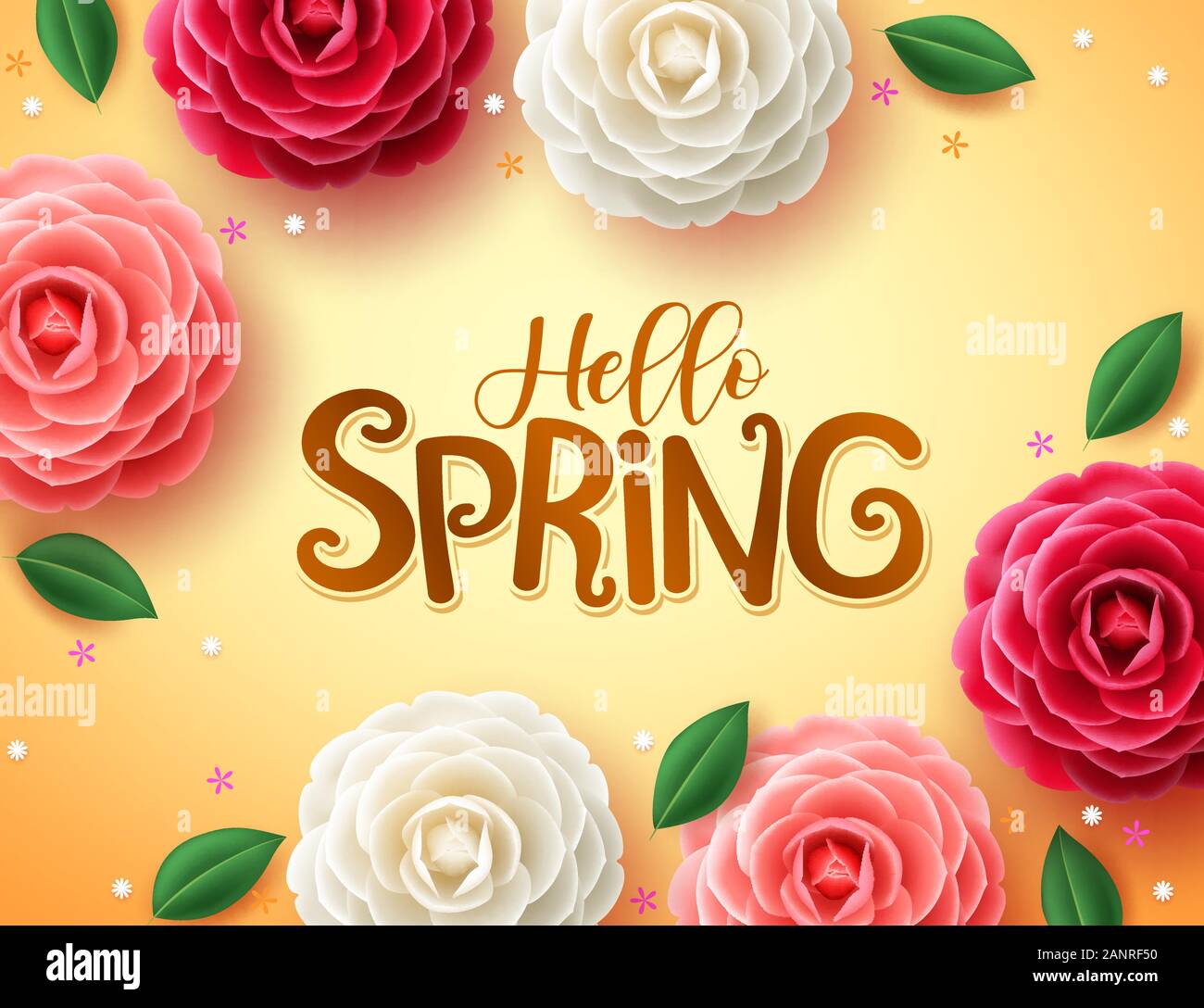 Hello spring text vector concept design. Hello spring greeting design ...