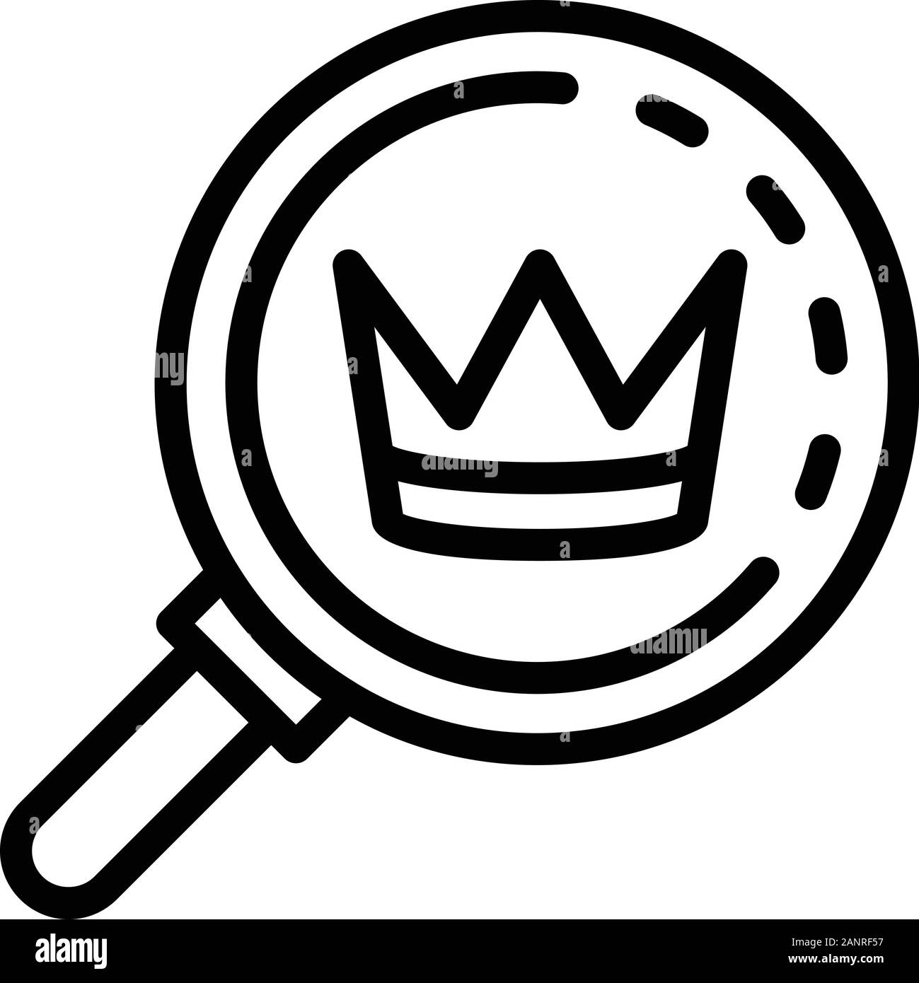Crown under magnifier icon, outline style Stock Vector Image & Art - Alamy