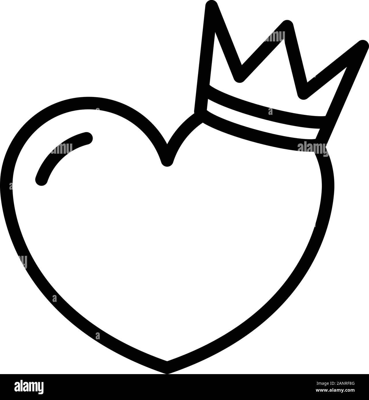 Heart king crown icon Black and White Stock Photos & Images - Alamy