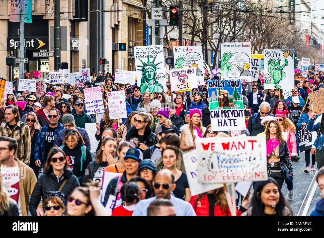 Jan 18, 2020 San Francisco / CA / USA - Participants to the Women's ...