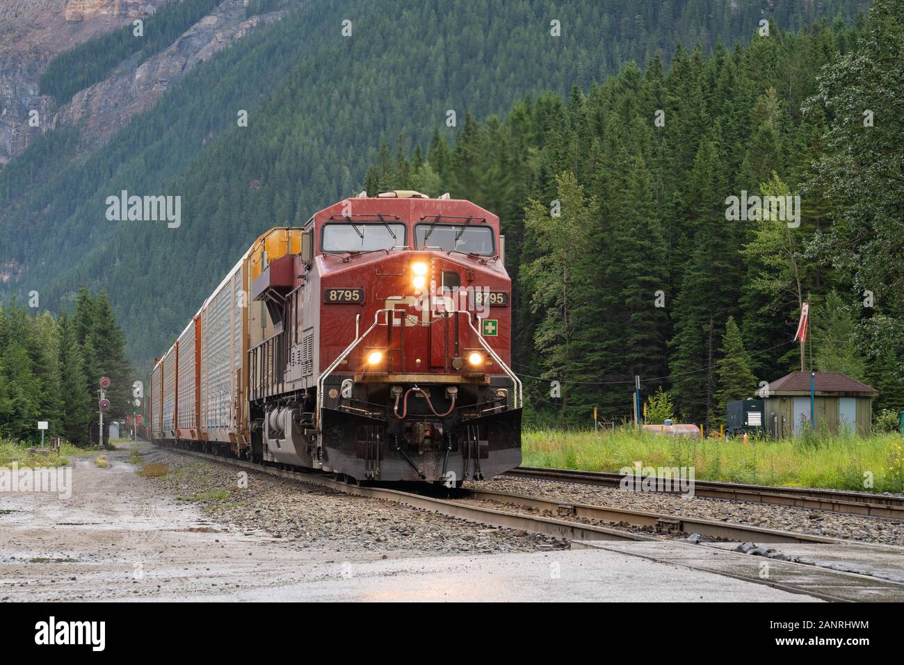 FIELD, CANADA - AUGUST 16, 2019: Train of Canadian Pacific Railway ...