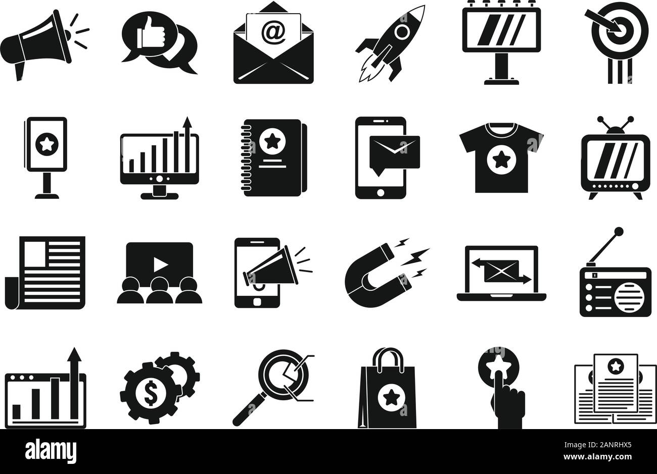 Campaign icons set. Simple set of campaign vector icons for web design ...