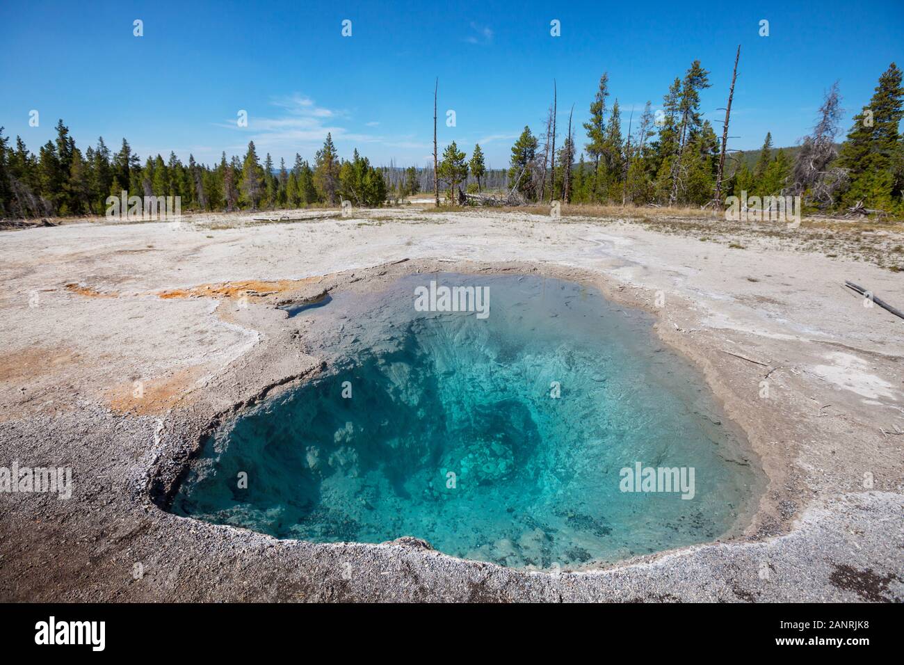 Inspiring natural background. Pools and geysers fields in Yellowstone ...