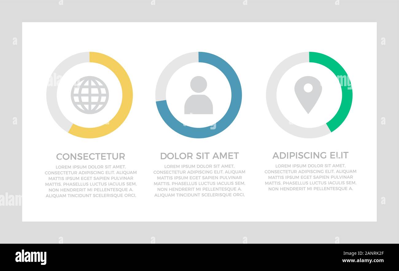 Set of yellow and blue, green elements for infographic presentation ...