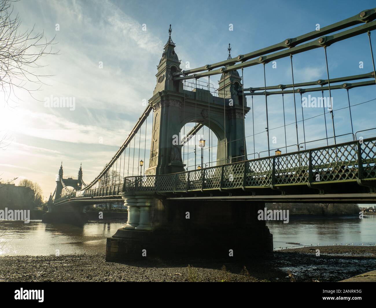 Hammersmith Bridge over the River Thames in London Stock Photo - Alamy