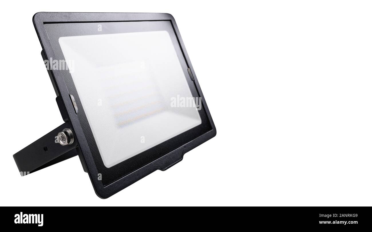 LED spotlight close-up isolated on white background. Led technologies ...