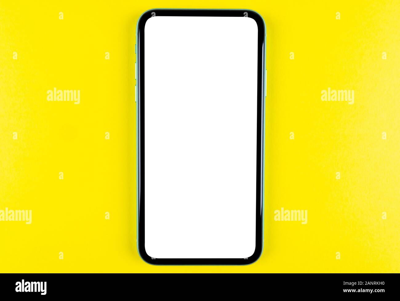 Smartphone with blank screen mock up. Smartphone isolated screen ...