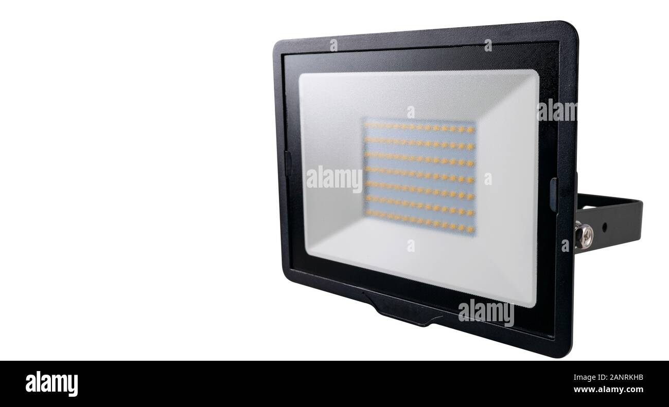 LED spotlight close-up isolated on white background. Led technologies ...