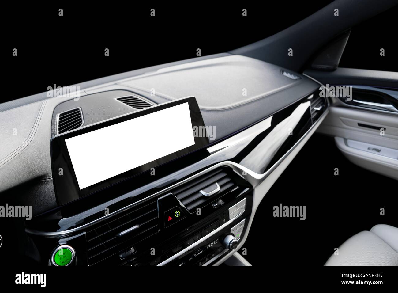 Monitor in car with isolated blank screen use for navigation maps and ...