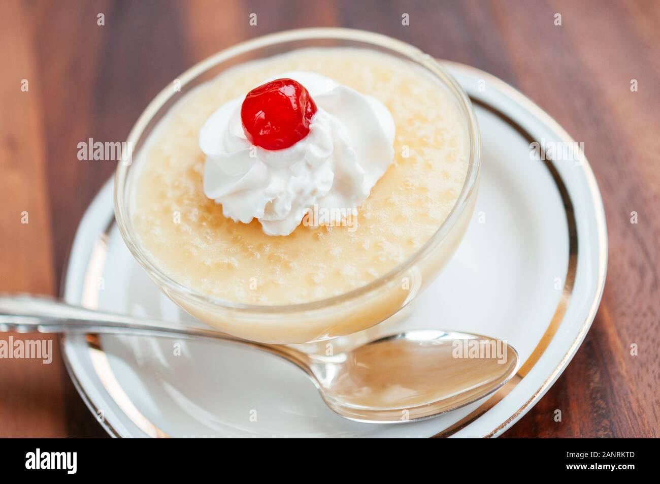 Home made vegan tapioca pudding with vegan whipped cream Stock Photo ...