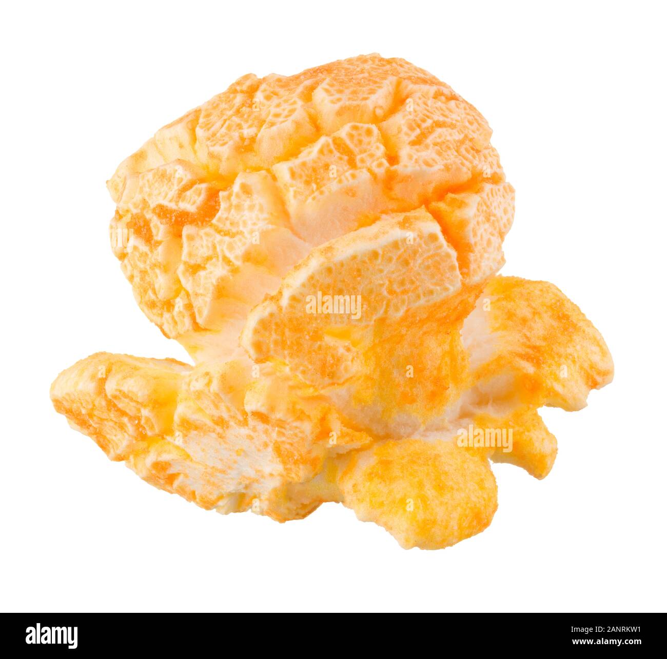 Single popped popcorn on a white backgroundwith clipping path Stock ...