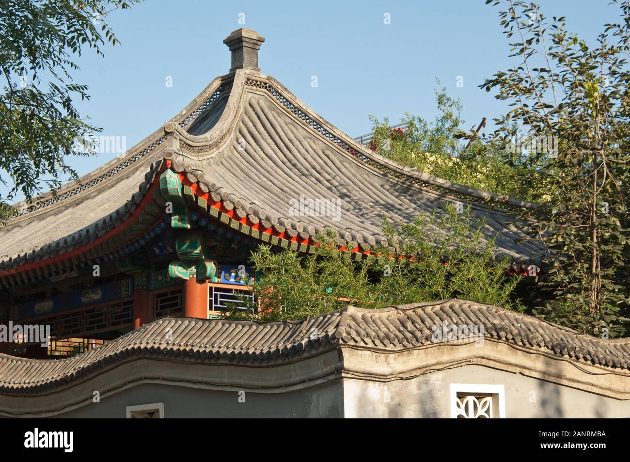 Beijing, China. traditional chinese architecture, roof detail Stock ...