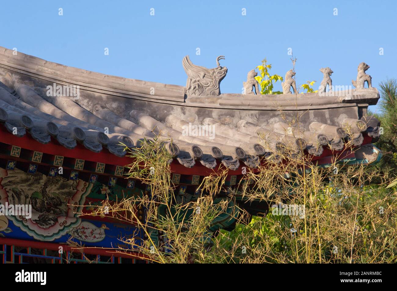 Beijing, China. traditional chinese architecture, roof detail Stock ...