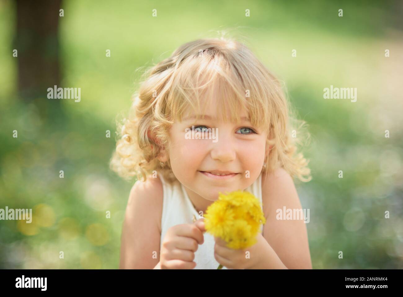 Child kid happy enjoying sniffing hi-res stock photography and images ...