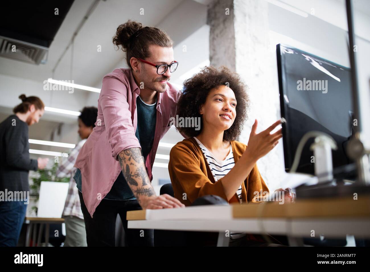 Technology software business office programming people concept Stock ...