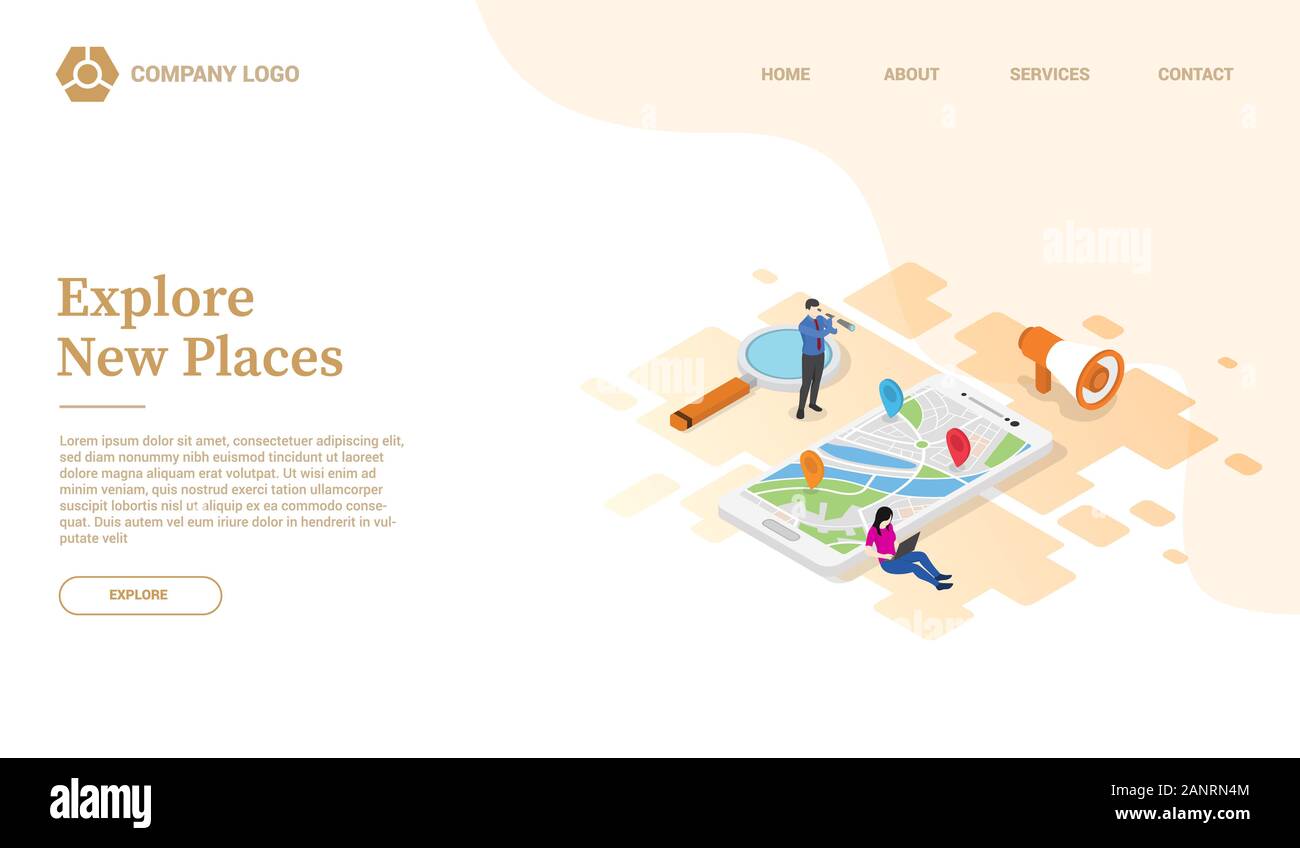 Gps landing page template hi-res stock photography and images - Alamy