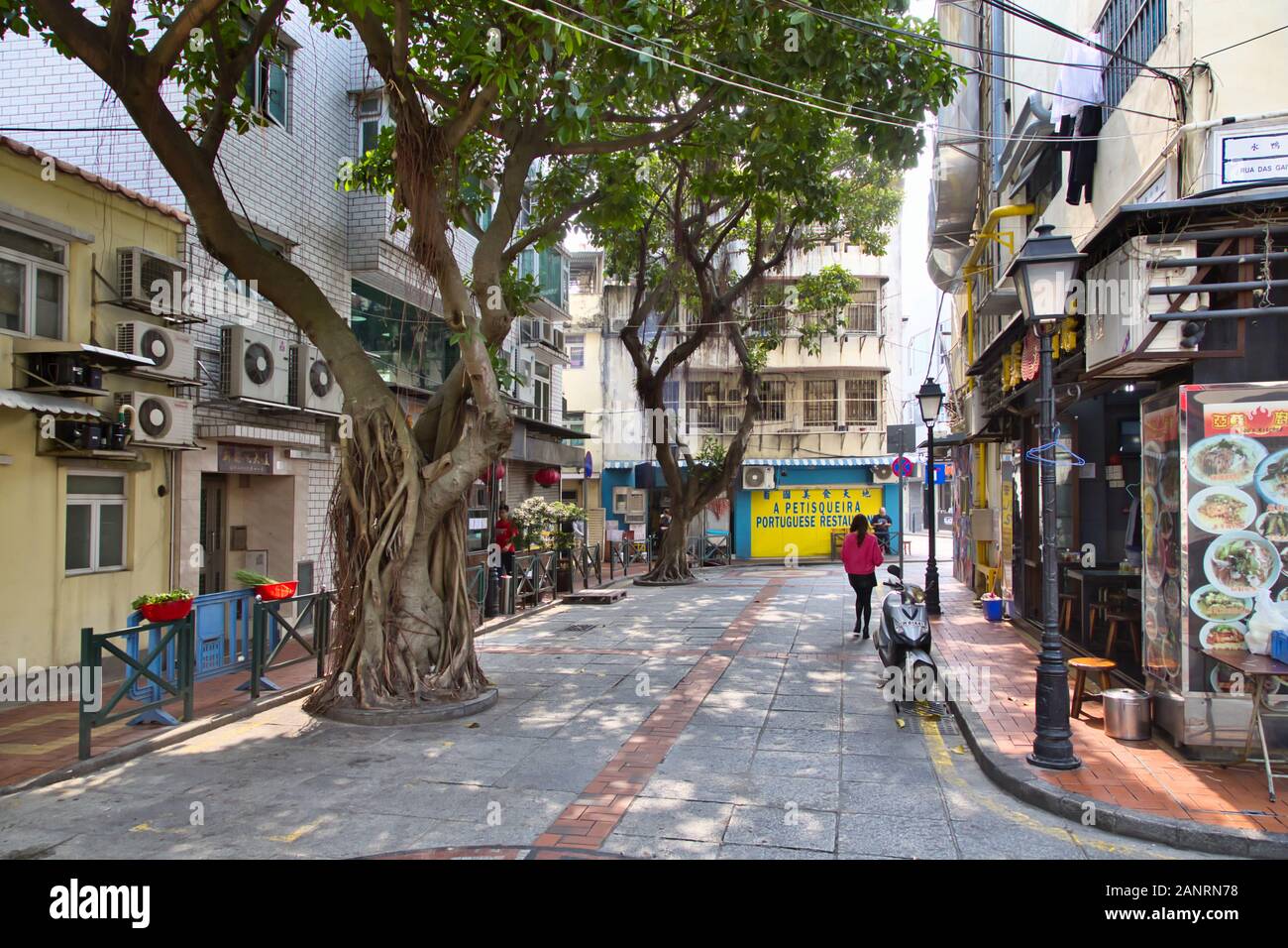 a small town square in Taipa Village, Macau Stock Photo - Alamy