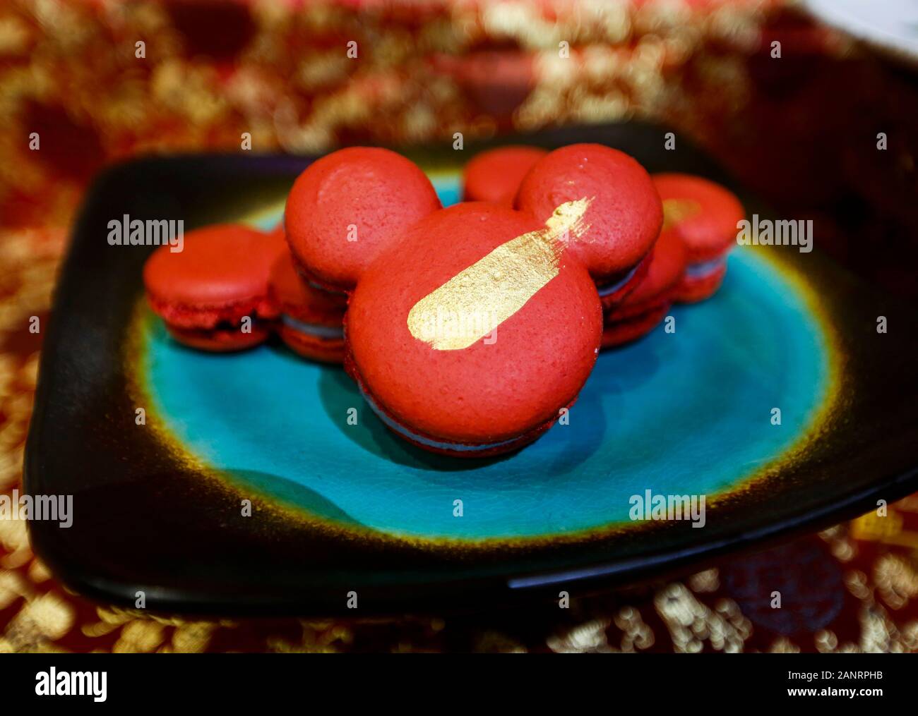 Anaheim, USA. 17th Jan, 2020. Mickey Mouse macaroons are displayed ...