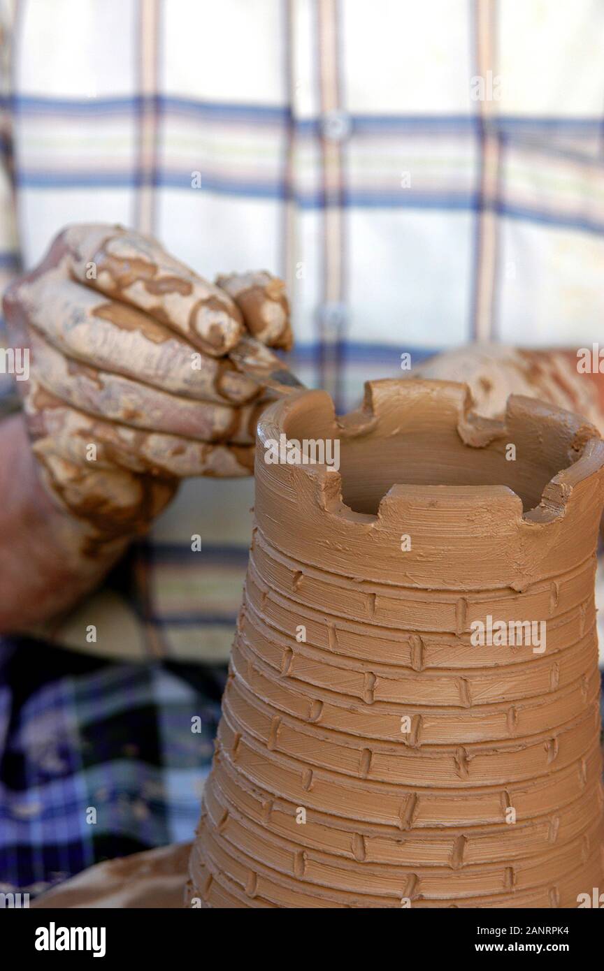Ceramist at work, Qatar Stock Photo - Alamy