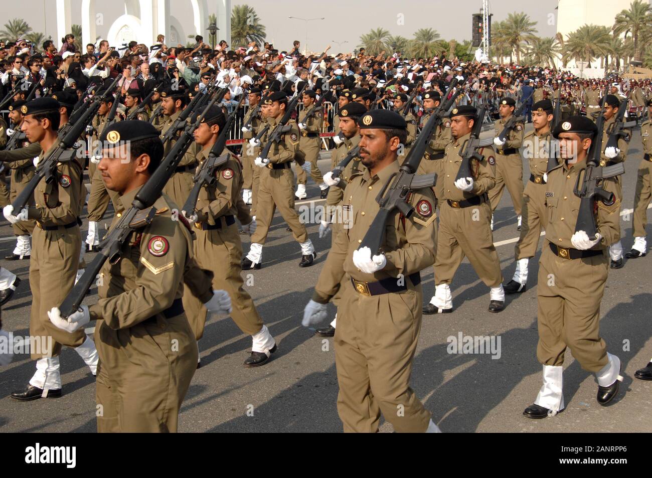 Doha, Qatar- National Day, Military parade on Corniche Stock Photo - Alamy