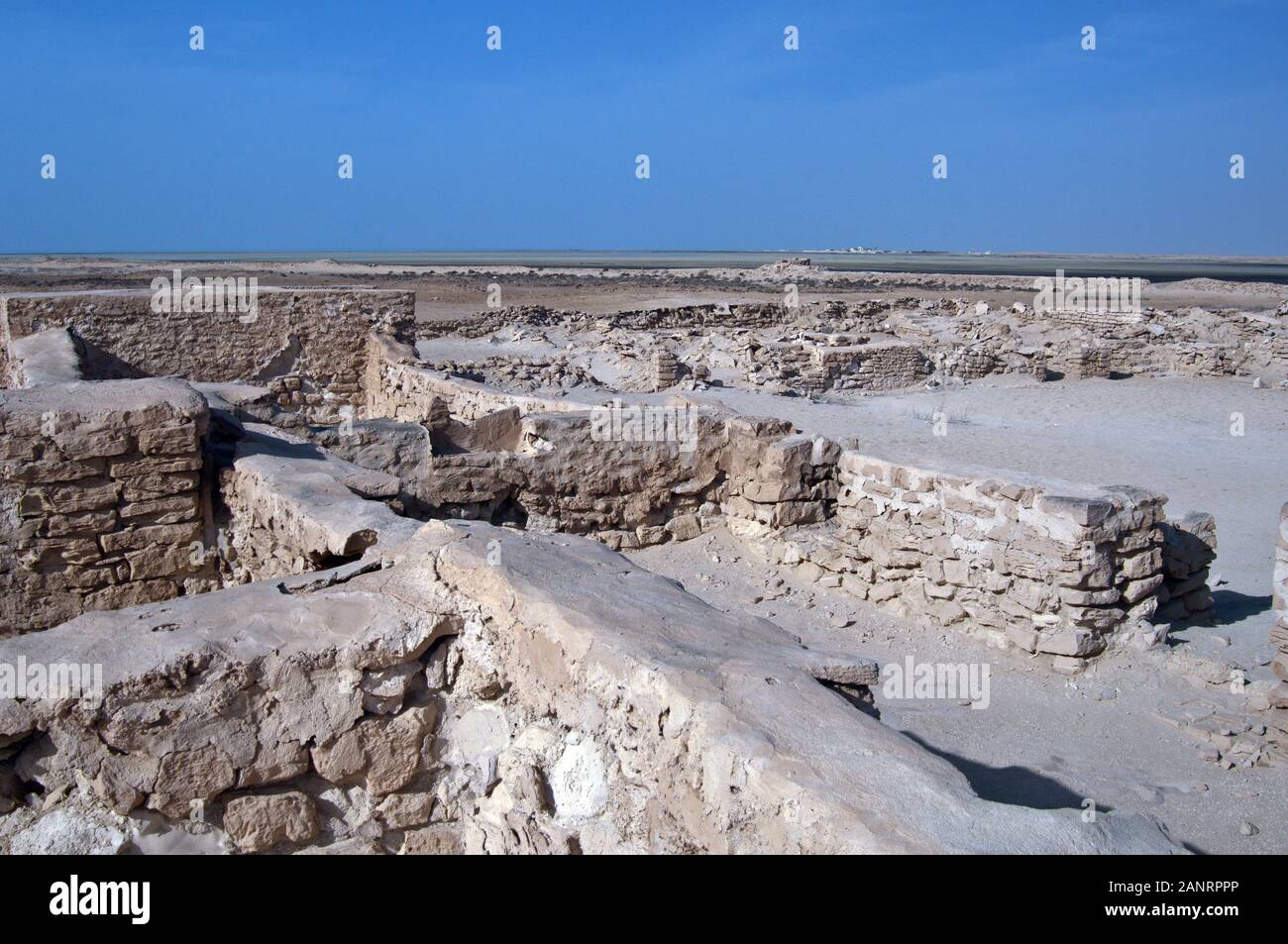 Ruins of Al Zubarah old Qatar town founded in 18th century, Qatar Stock ...