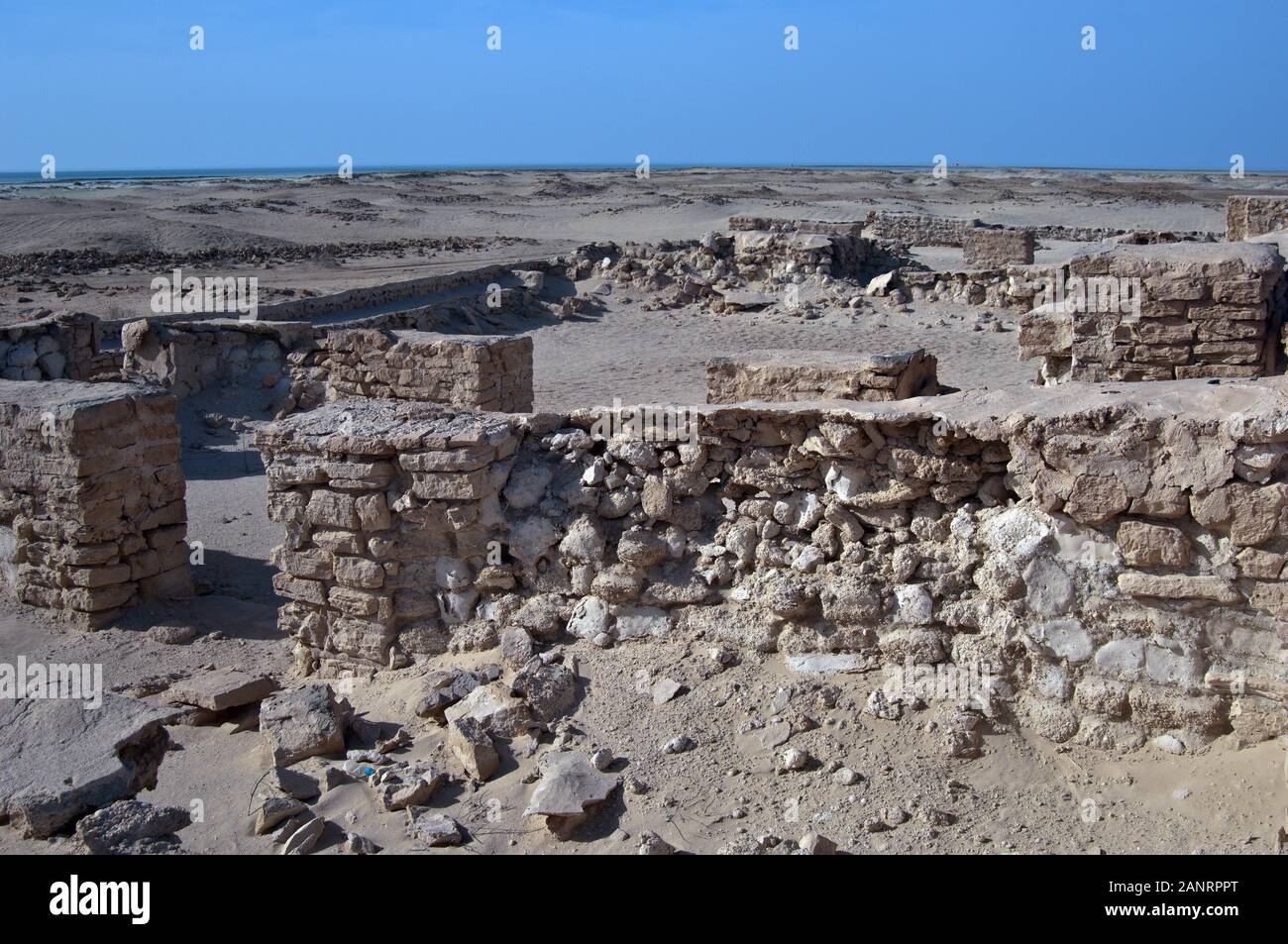 Ruins of Al Zubarah old Qatar town founded in 18th century, Qatar Stock ...