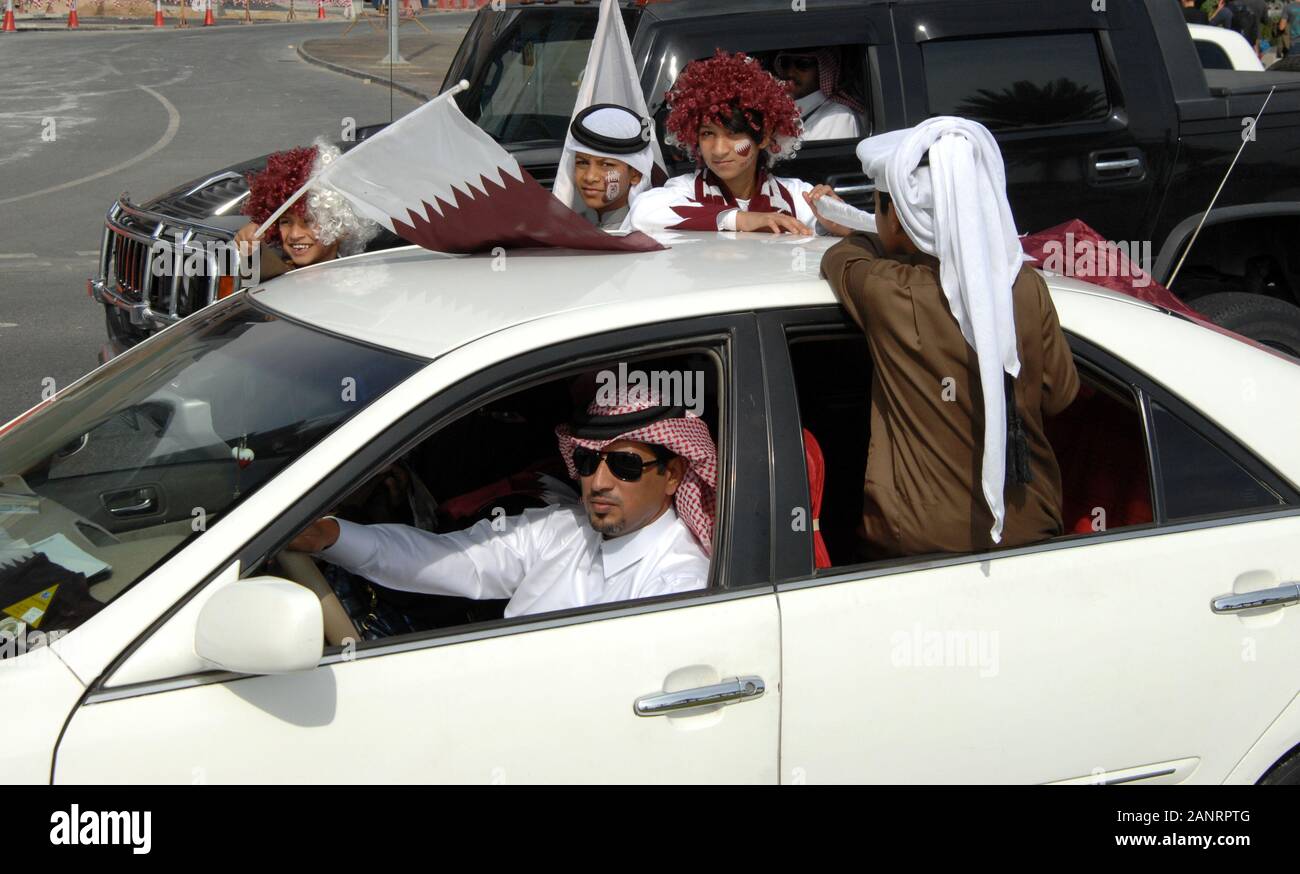 Doha, Qatar- National Day, Qatari cars celebration during the day at ...
