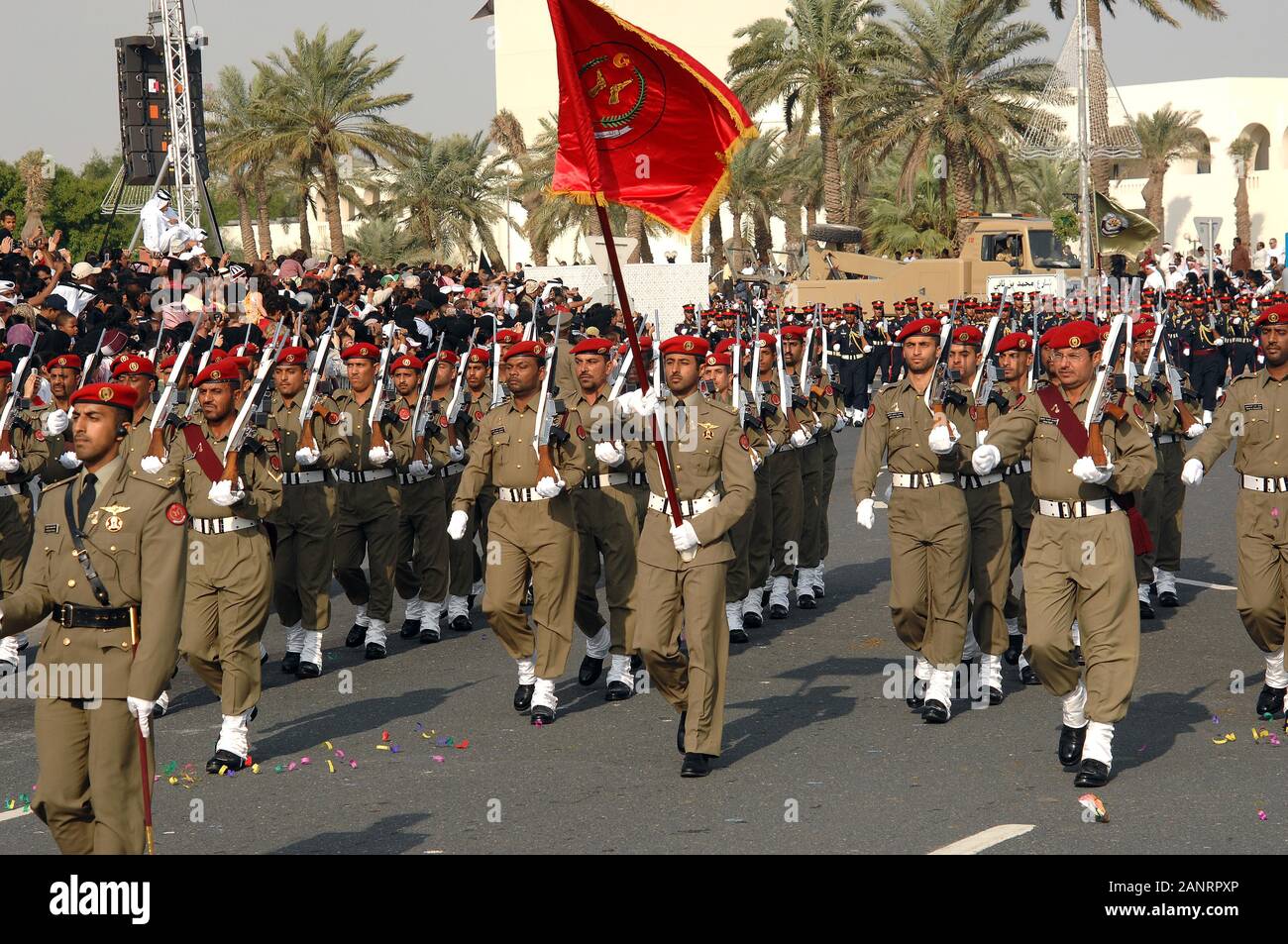 Doha, Qatar- National Day, Military parade on Corniche Stock Photo - Alamy