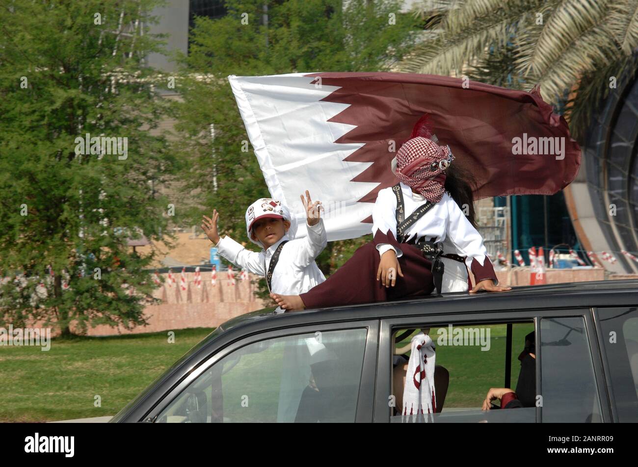 Doha, Qatar- National Day, Qatari cars celebration during the day at ...