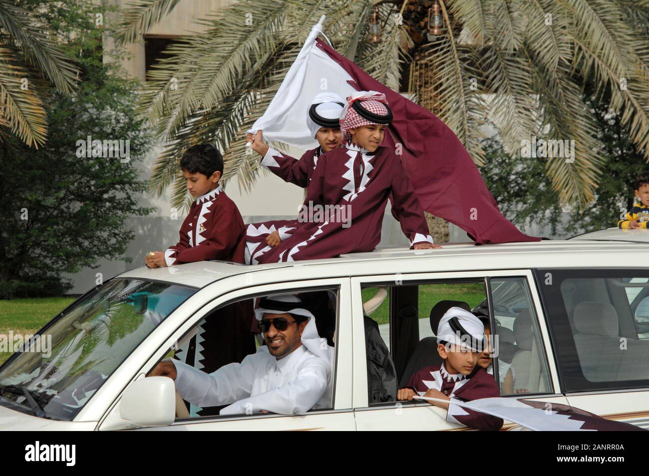 Doha, Qatar- National Day, Qatari cars celebration during the day at ...