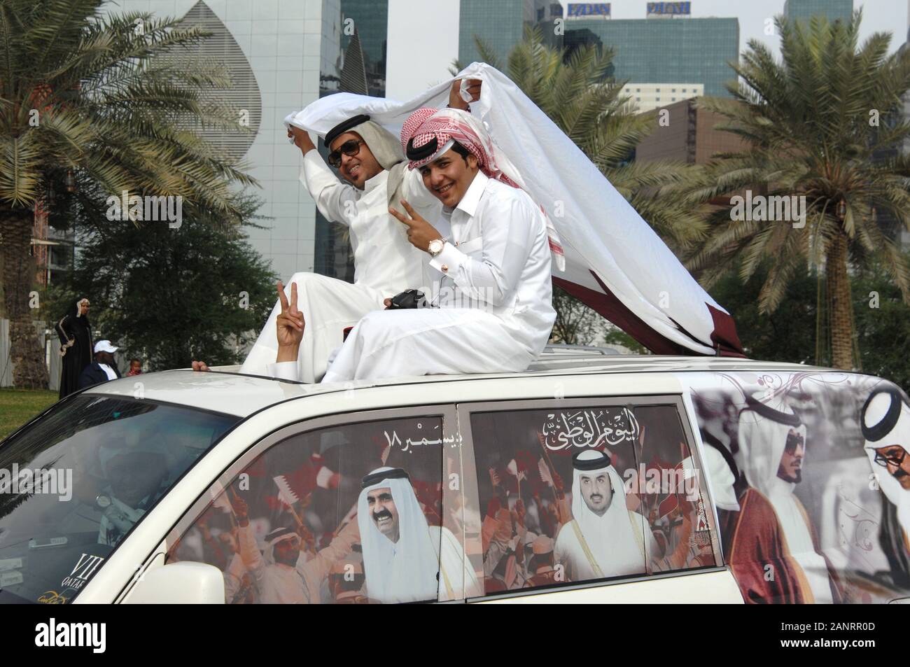 Doha, Qatar- National Day, Qatari cars celebration during the day at ...