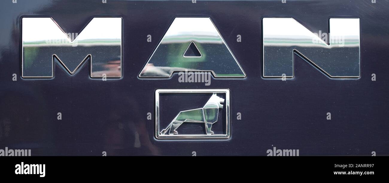 Man Trucks Logo 2 X Man Sticker Lettering With Logo Lion Truck Each