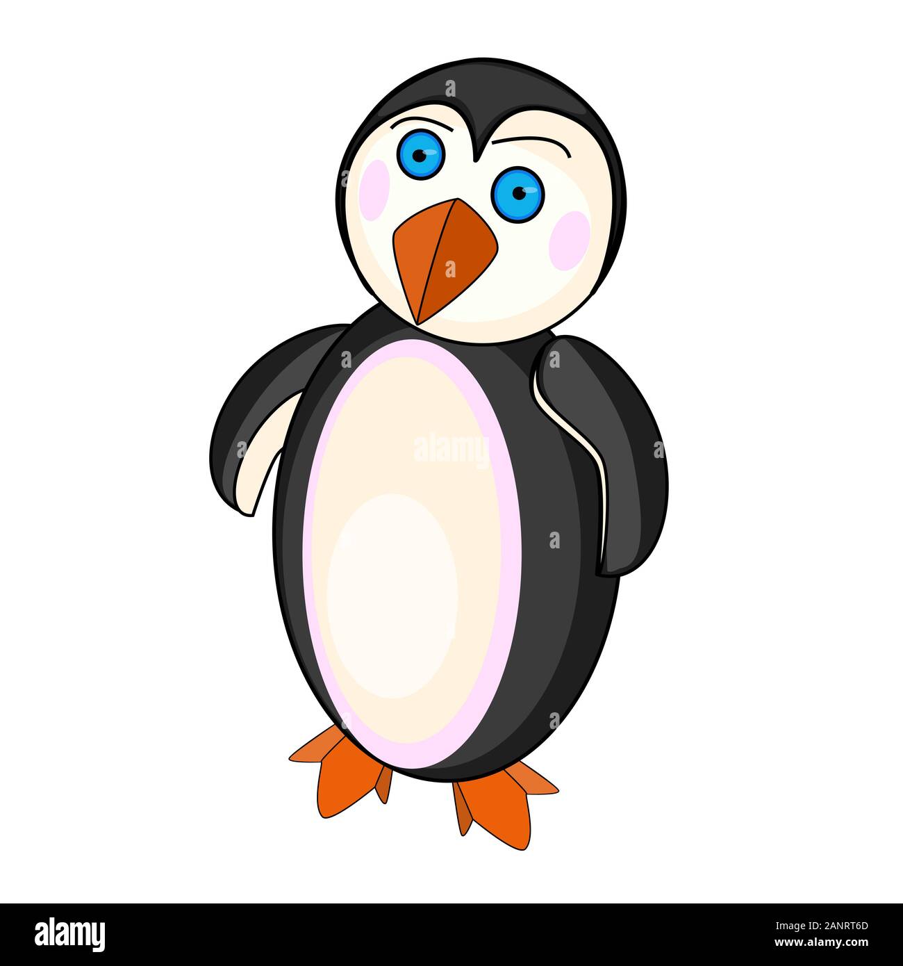 Penguin isolated on white background. Cartoon character penguin flat ...