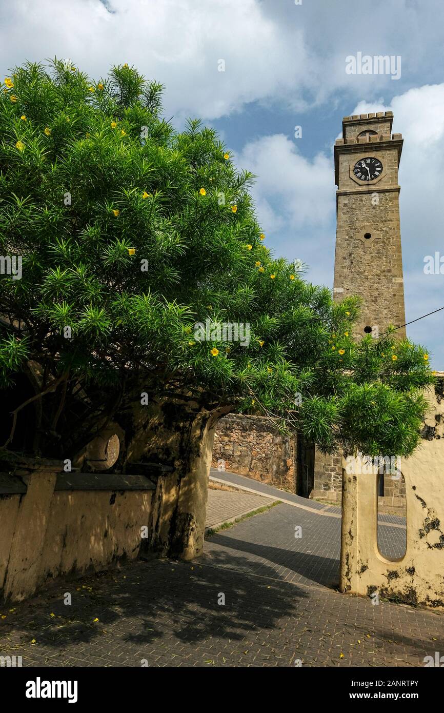 Clock tower in Galle fort in Galle, Sri Lanka Stock Photo - Alamy