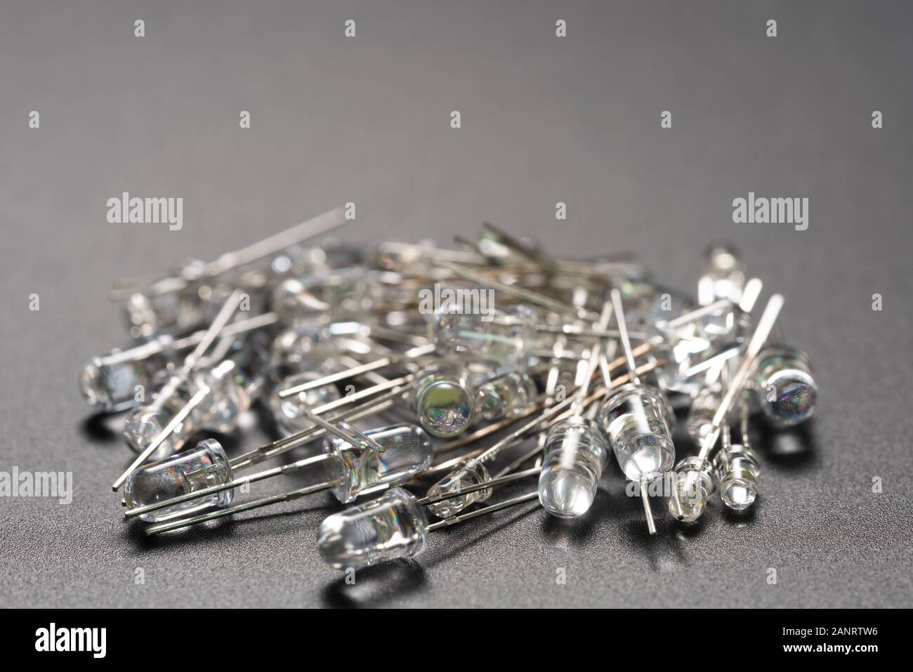 Set of colored LED light-emitting diode (LED) on background Stock Photo ...