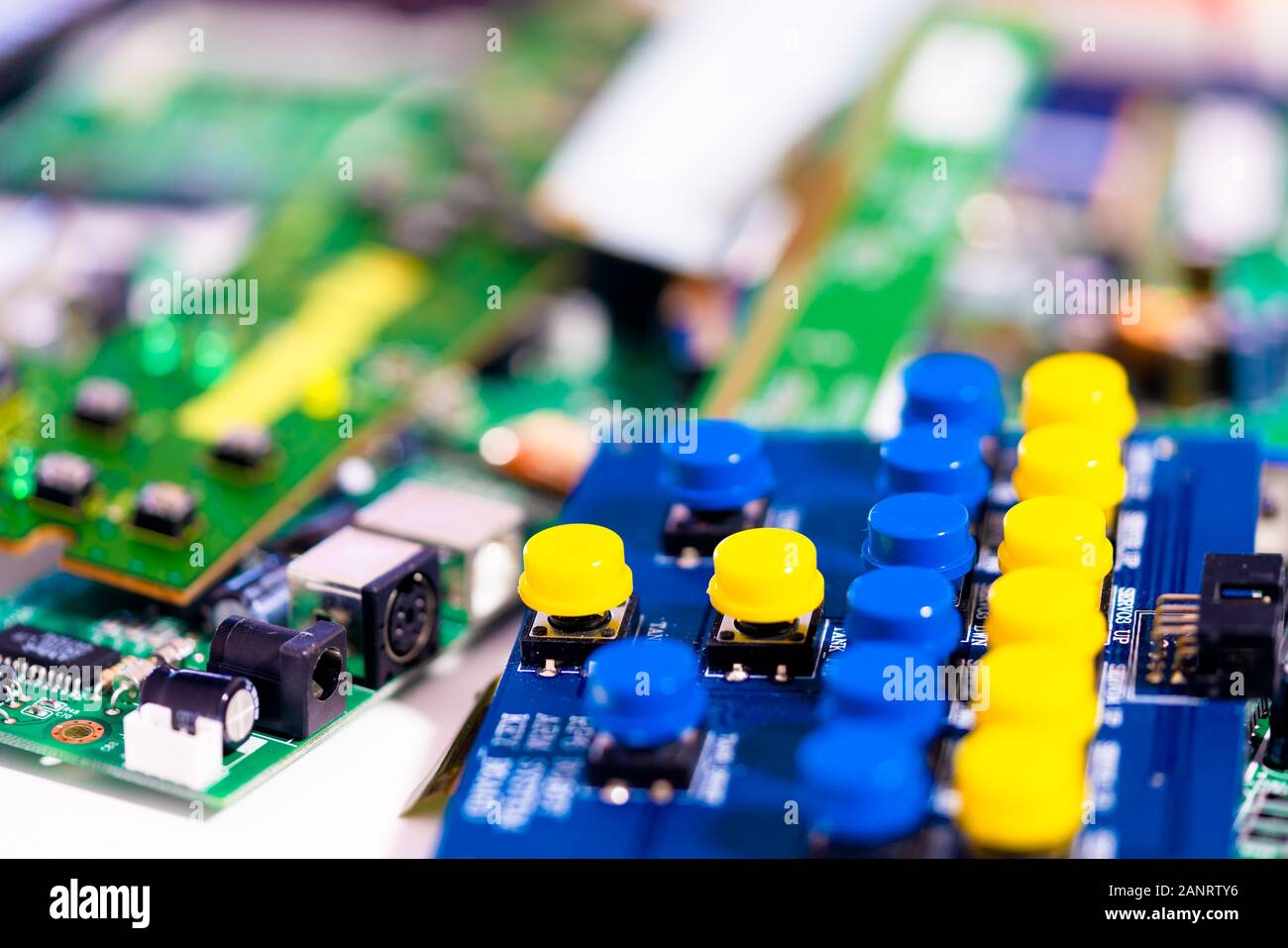 electronic PCB garbage as background from recycle industry and old ...