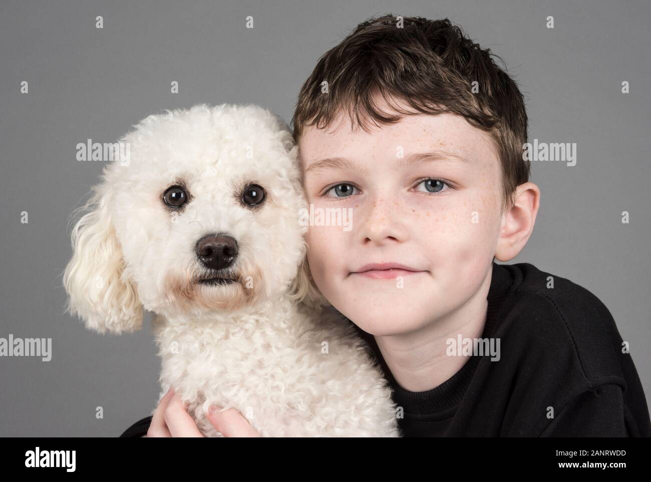 boy and his dog, UK Stock Photo - Alamy