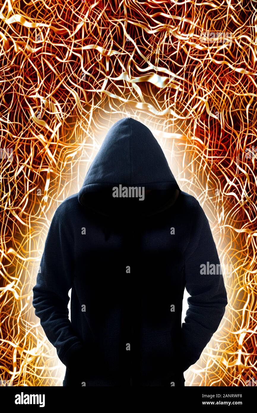 hooded mysterious man Stock Photo - Alamy