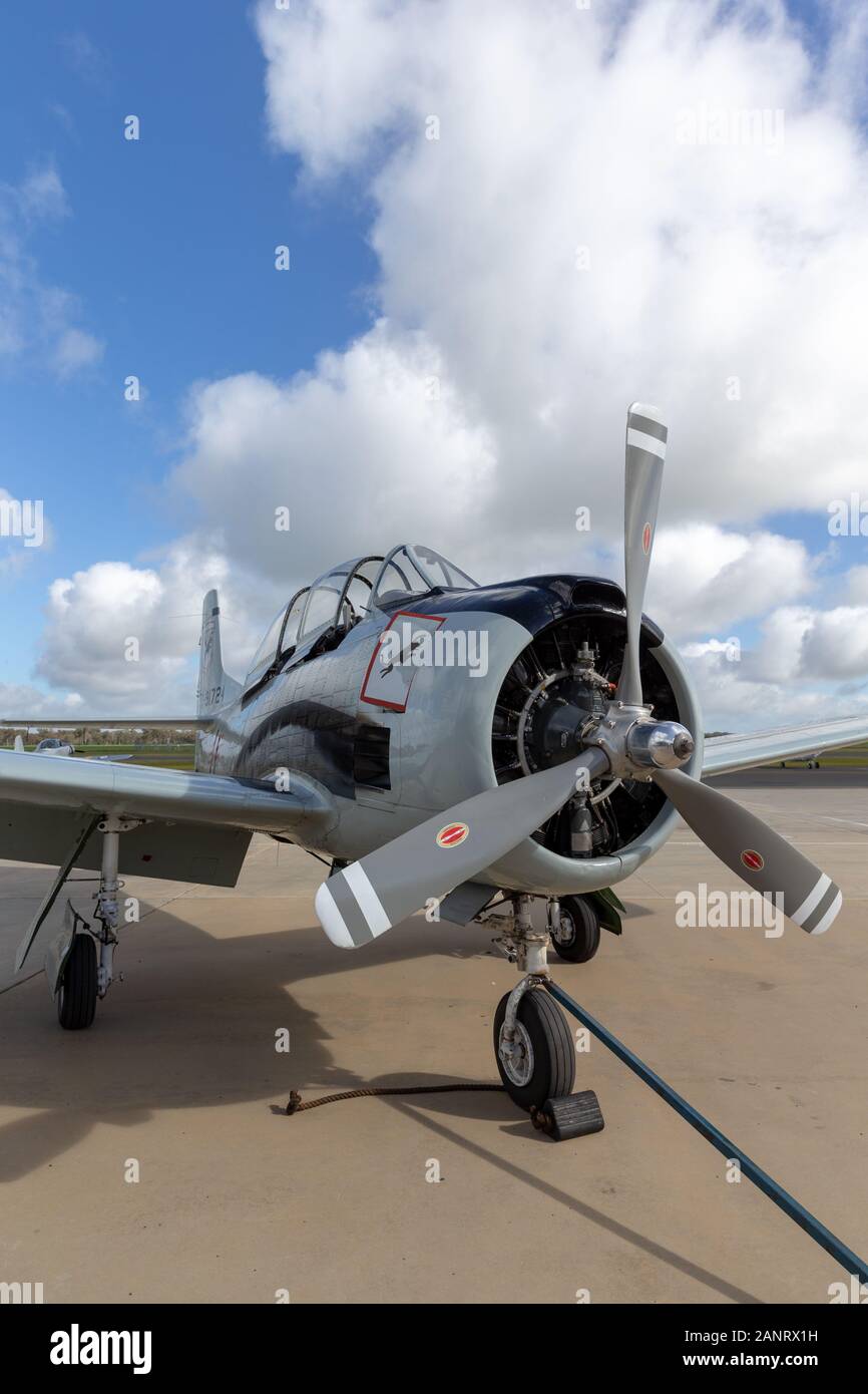 North American T-28D Trojan aircraft VH-MEO the was used as a trainer ...