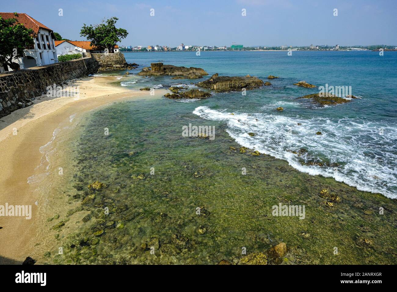Views of the beach from the walls of Galle Fort in Galle, Sri Lanka ...