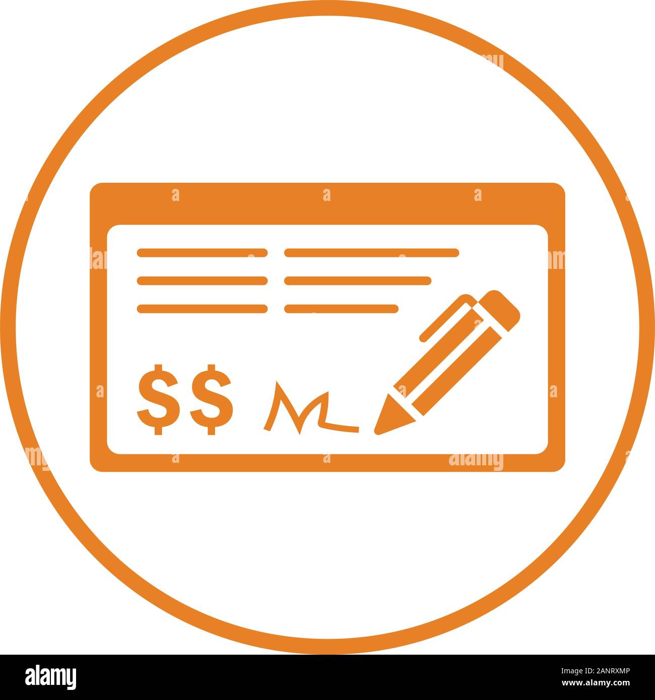 Well organized and fully editable Bank check, payment icon for any use ...