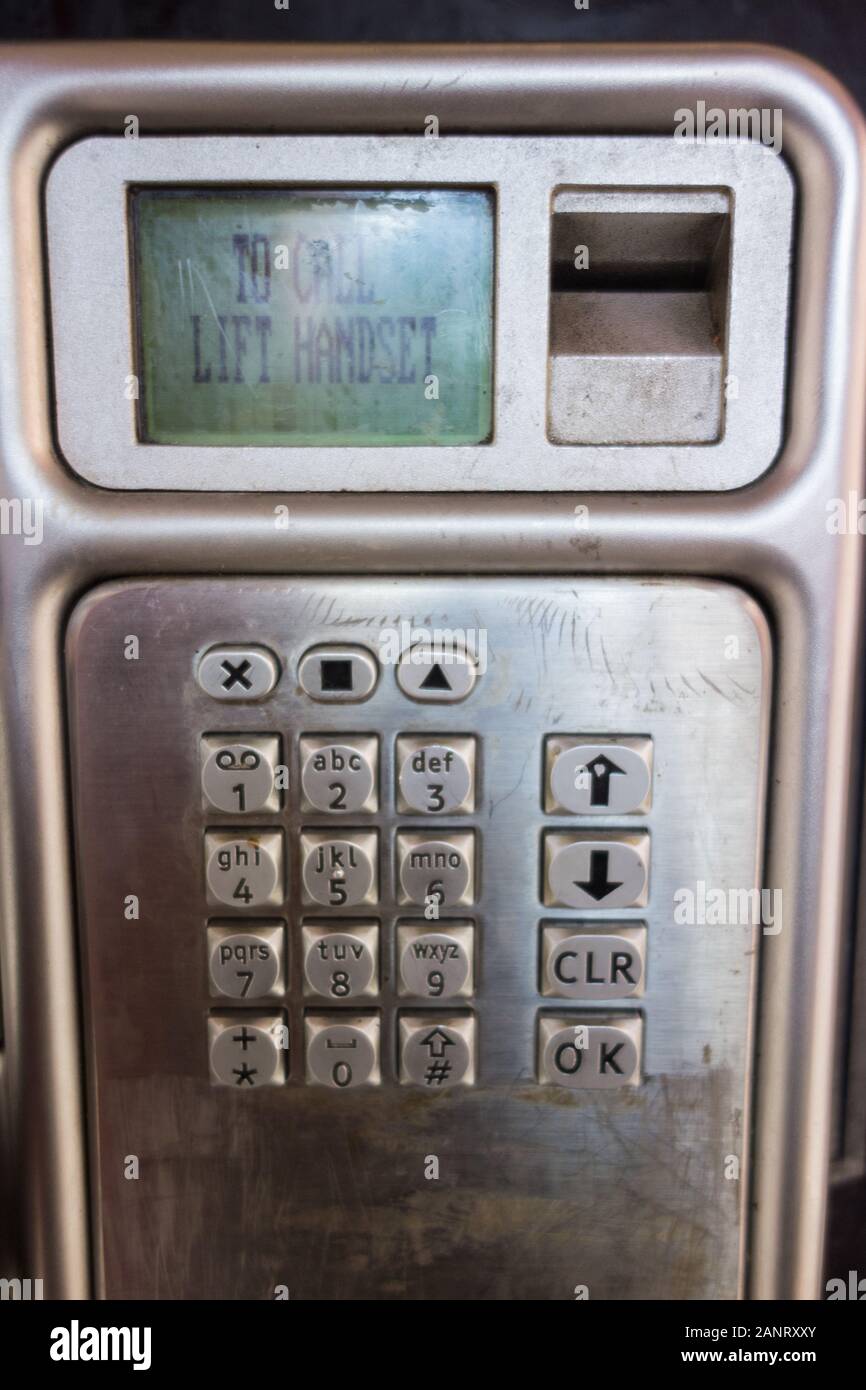 Close-up of the interior of a BT phone box in London, UK Stock Photo ...