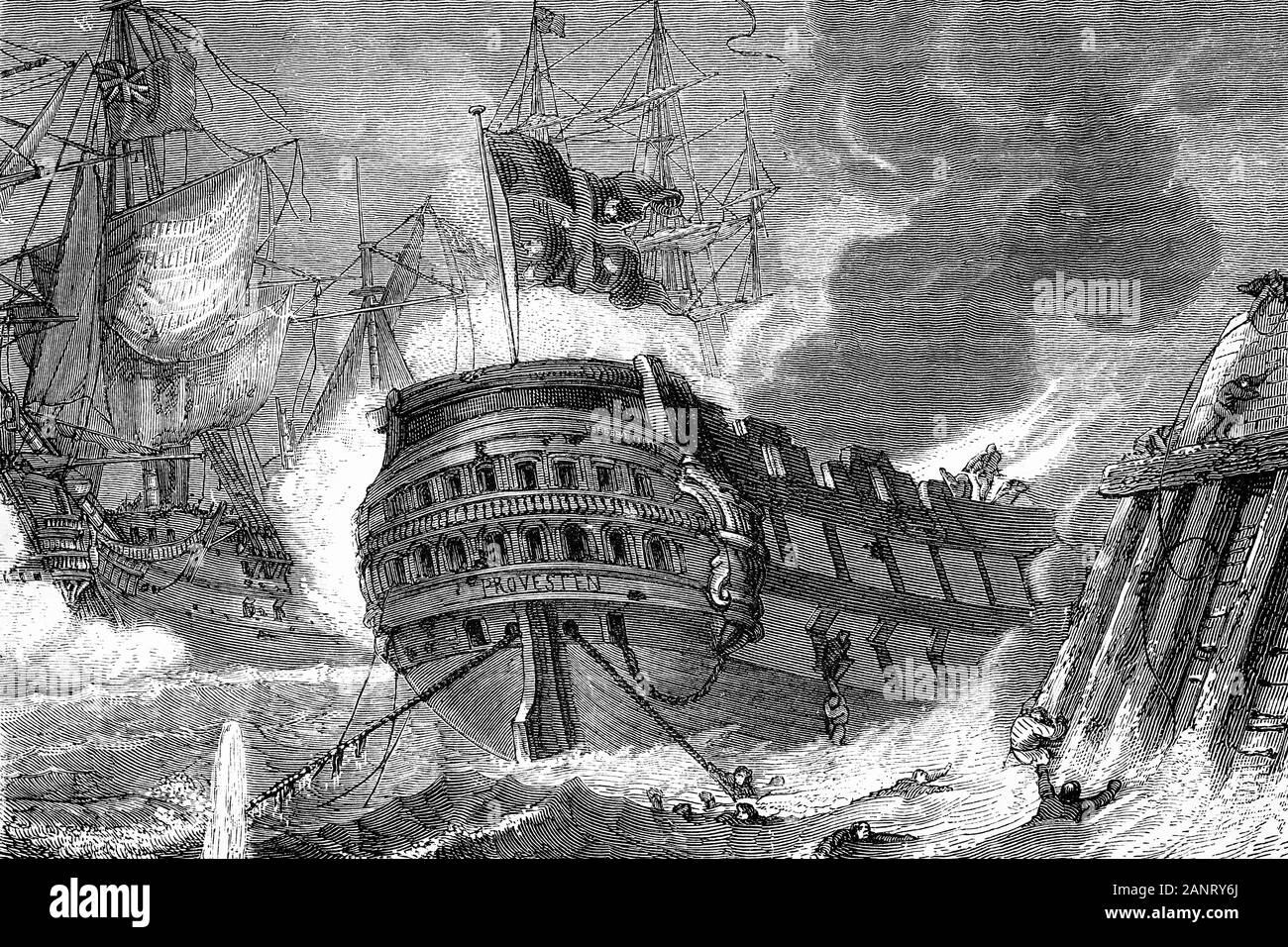 Heroic fighting of Provesten. Battle of Conpenhaguen. 2 April 1801 ...