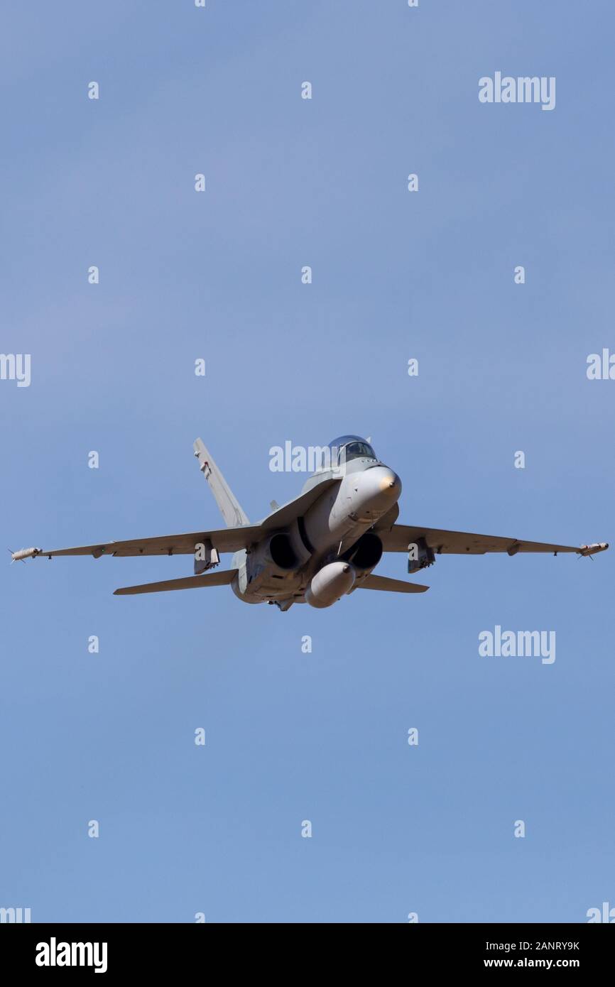Royal Australian Air Force (RAAF) McDonnell Douglas F/A-18B Hornet jet ...