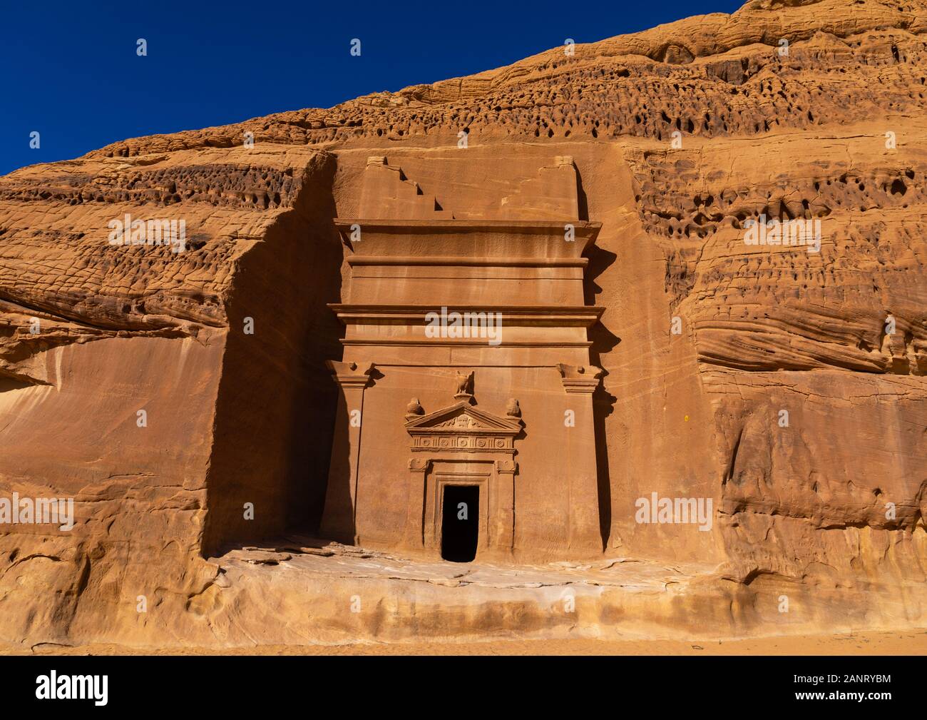 Nabataean tomb in al-Hijr archaeological site in Madain Saleh, Al ...