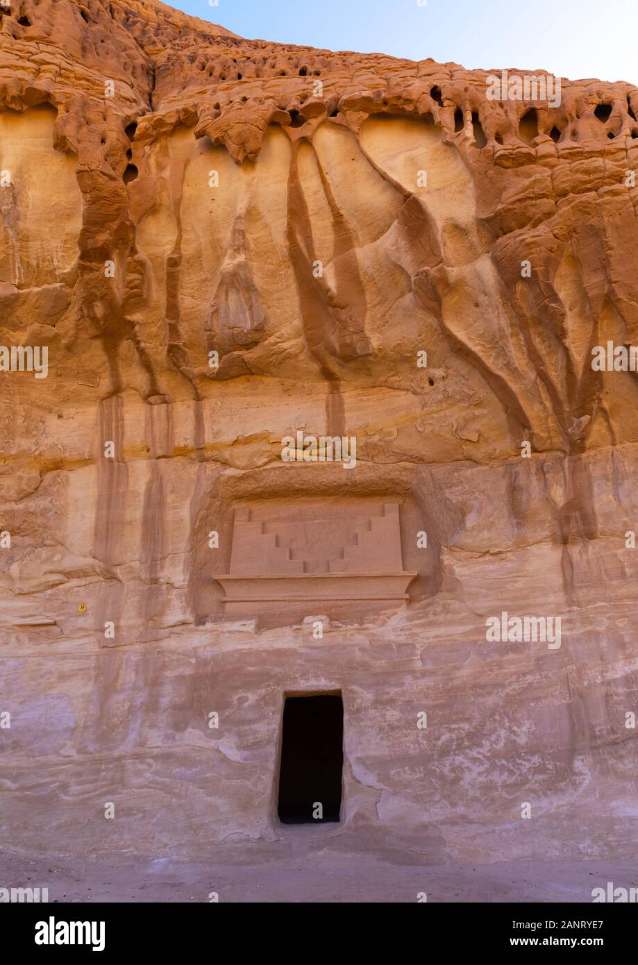 Nabataean tomb in al-Hijr archaeological site in Madain Saleh, Al ...