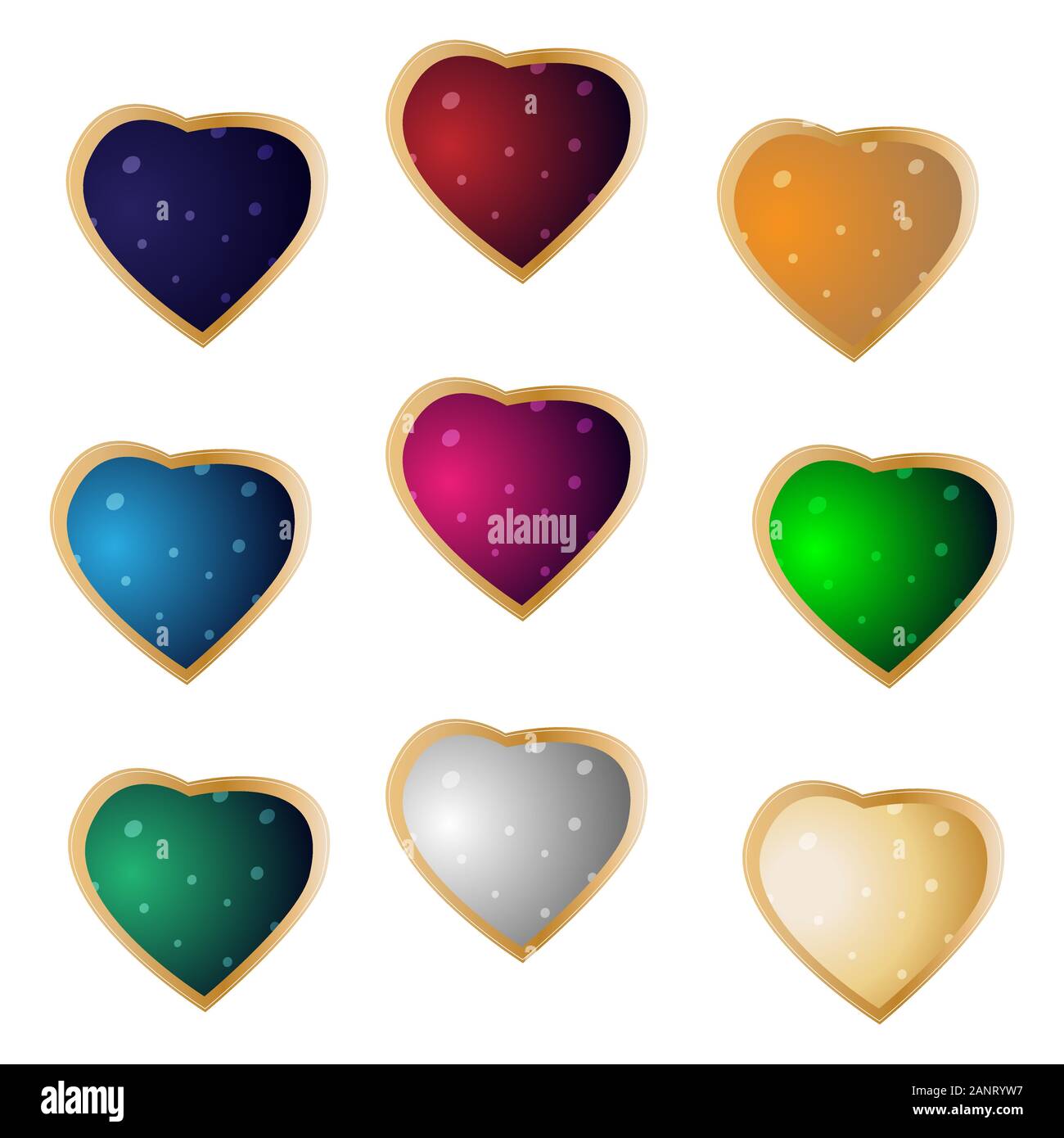 Set of colorful hearts. Valentine icons Stock Vector Image & Art - Alamy